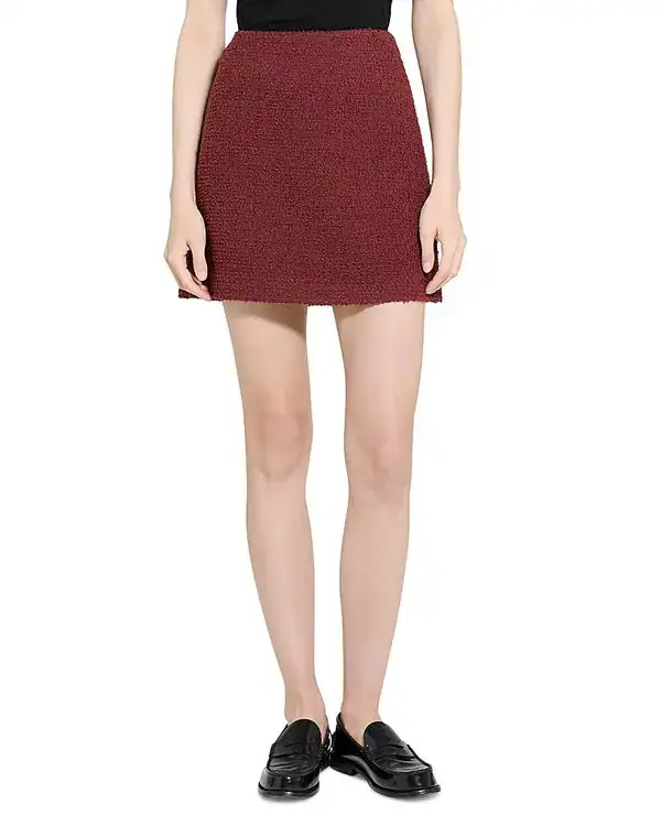 Theory Cl Mini Skirt In Oxblood Red - 25% Off | Editorialist